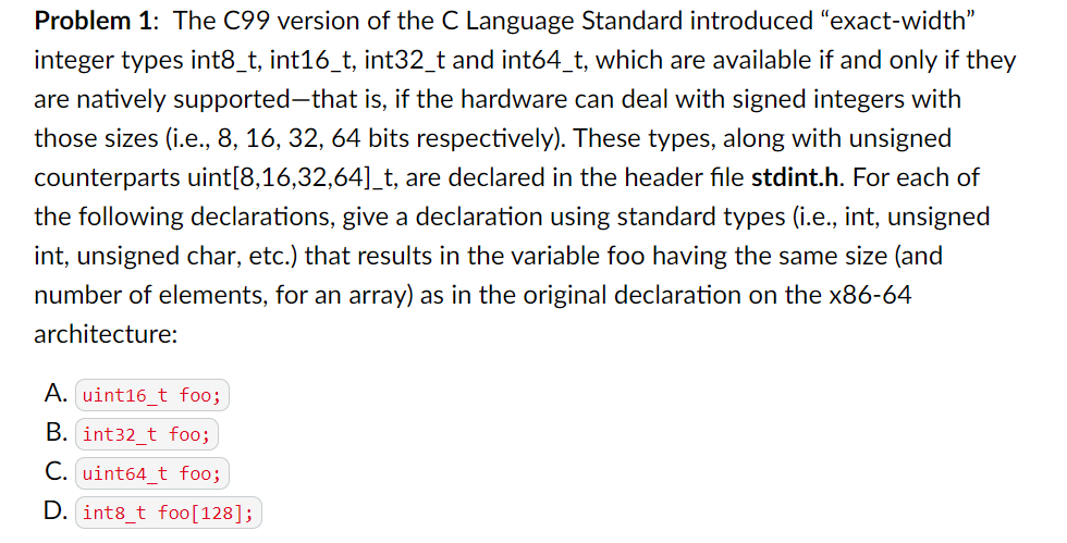 Solved Problem 1 The C99 version Of The C Language