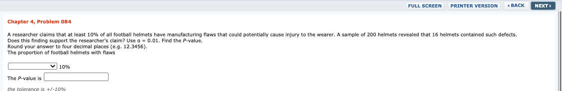 Solved FULL SCREEN PRINTER VERSION BACK NEXT Chapter 4, | Chegg.com