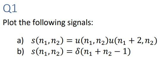 Solved Q1 Plot the following signals: a) | Chegg.com