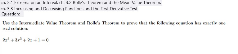 Solved ch. 3.1 Extrema on an Interval, ch. 3.2 Rolle's | Chegg.com
