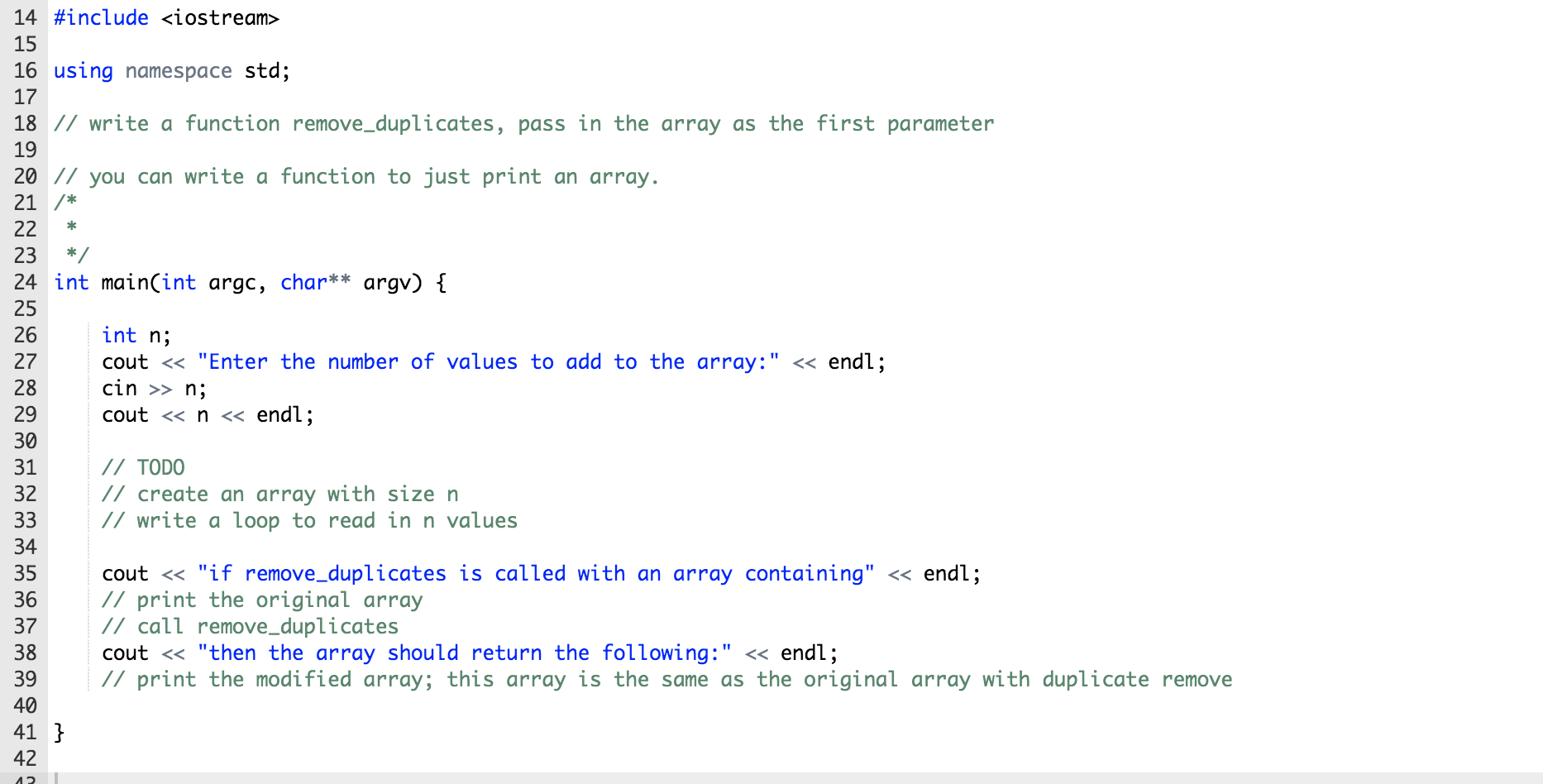 Solved Write A Function That Removes Duplicates Values From Chegg
