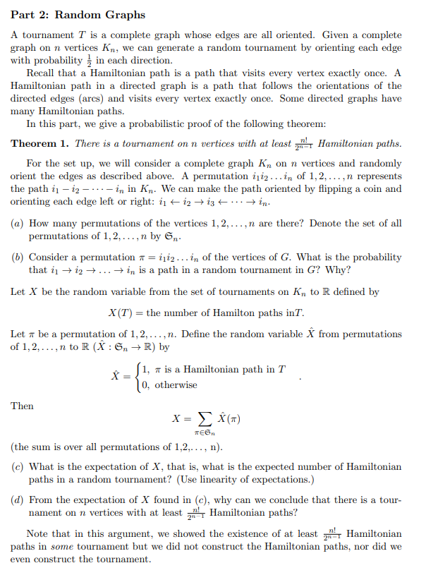 How you solve Part 2? Part 2: Random Graphs A | Chegg.com