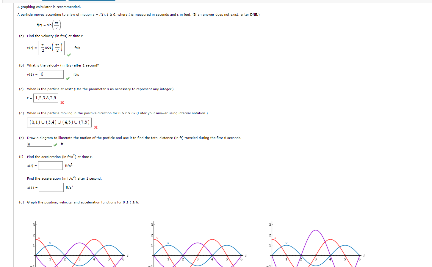 Solved A graphing calculator is recommended. A particle | Chegg.com