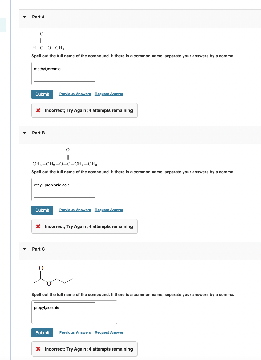 Solved X Incorrect; Try Again; 4 attempts remaining Part B | Chegg.com