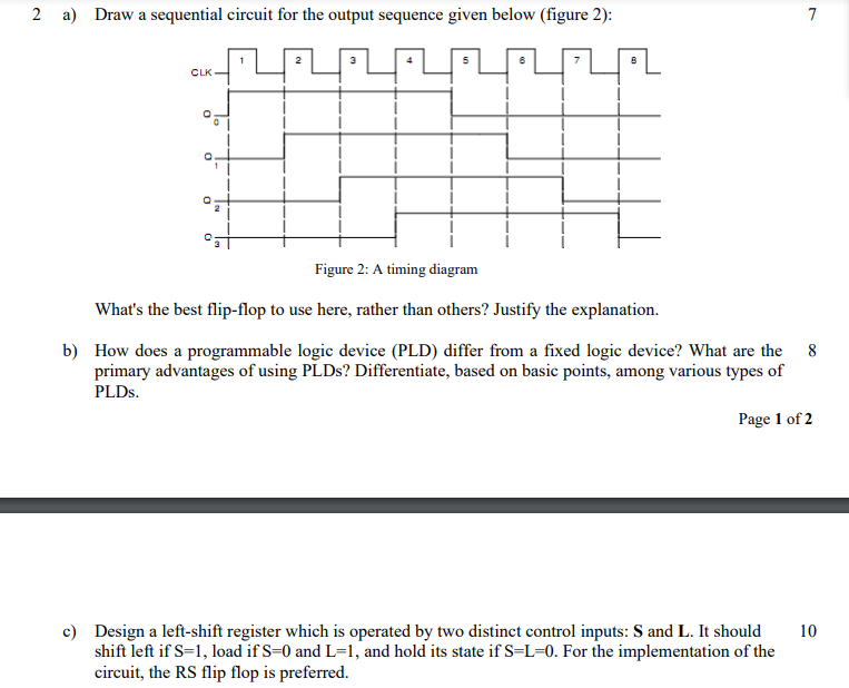 Solved 2 a) Draw a sequential circuit for the output | Chegg.com