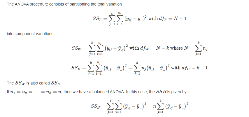 Solved Show that SST=SSB+SSWThe ANOVA procedure consists of | Chegg.com