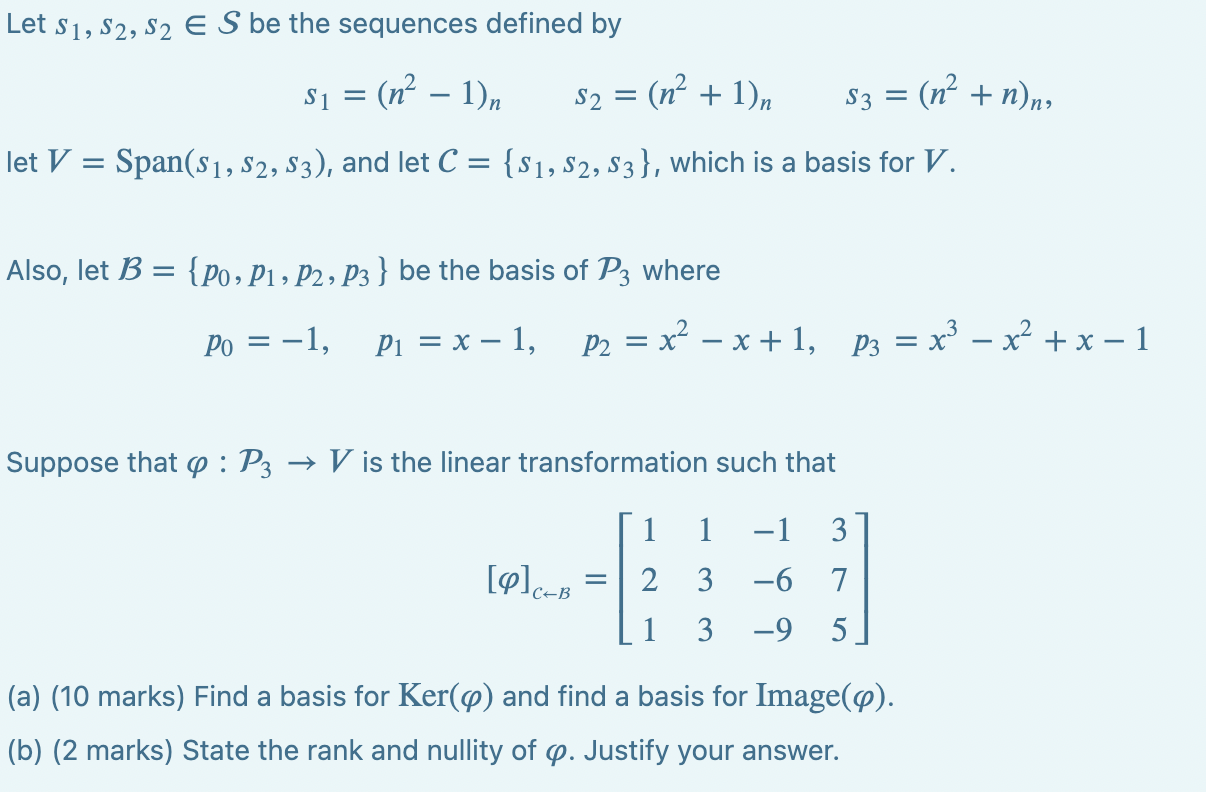 Solved Let s1,s2,s2∈S be the sequences defined by | Chegg.com