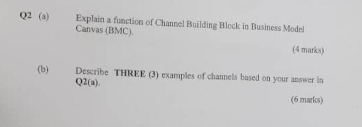 Solved (a) Explain a function of Channel Building Block in | Chegg.com