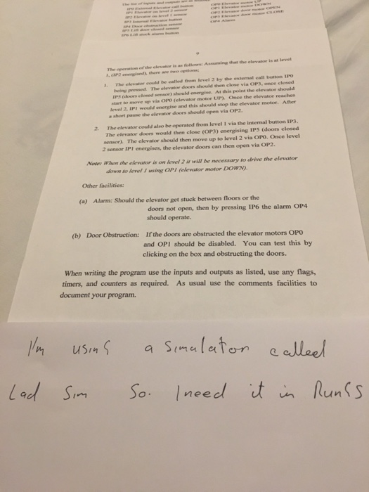 FIG 3 Elevator Simulation The object of this | Chegg.com