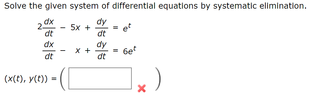Solved Solve the given system of differential equations by | Chegg.com