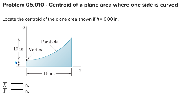 Solved Problem 05.010 - Centroid of a plane area where one | Chegg.com