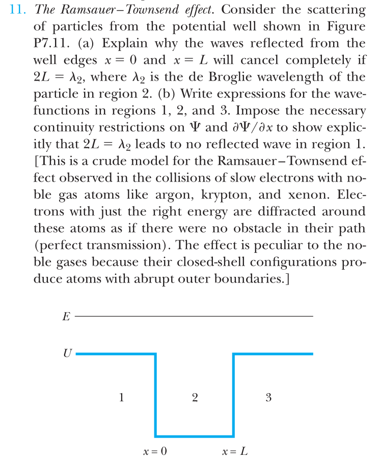 Solved 11. The Ramsauer-Townsend effect. Consider the | Chegg.com