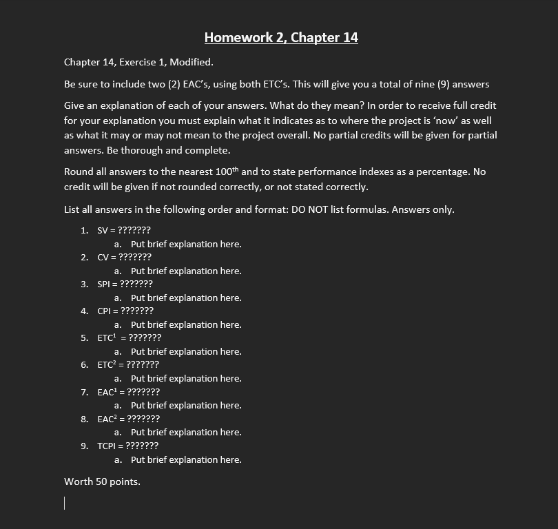 Homework 2 Chapter 14 Chapter 14 Exercise 1 Chegg