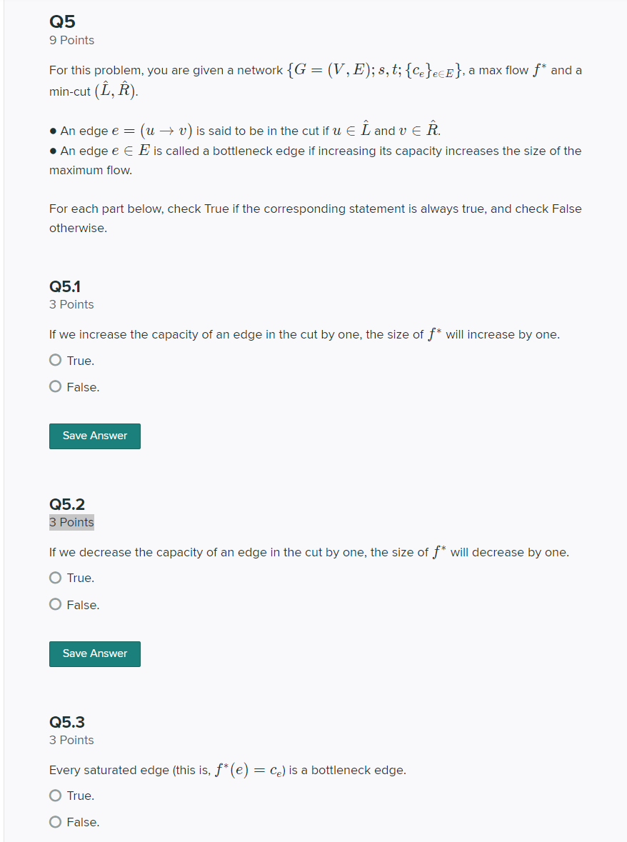 Solved Q5 9 Points For this problem, you are given a network | Chegg.com