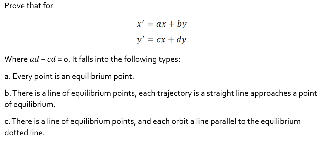 Solved Prove that for x′=ax+byy′=cx+dy Where ad−cd=0. It | Chegg.com