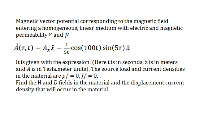 Solved = Magnetic vector potential corresponding to the | Chegg.com