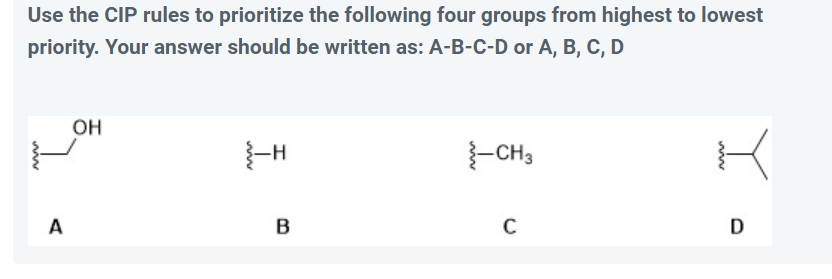 Solved Use the CIP rules to prioritize the following four | Chegg.com