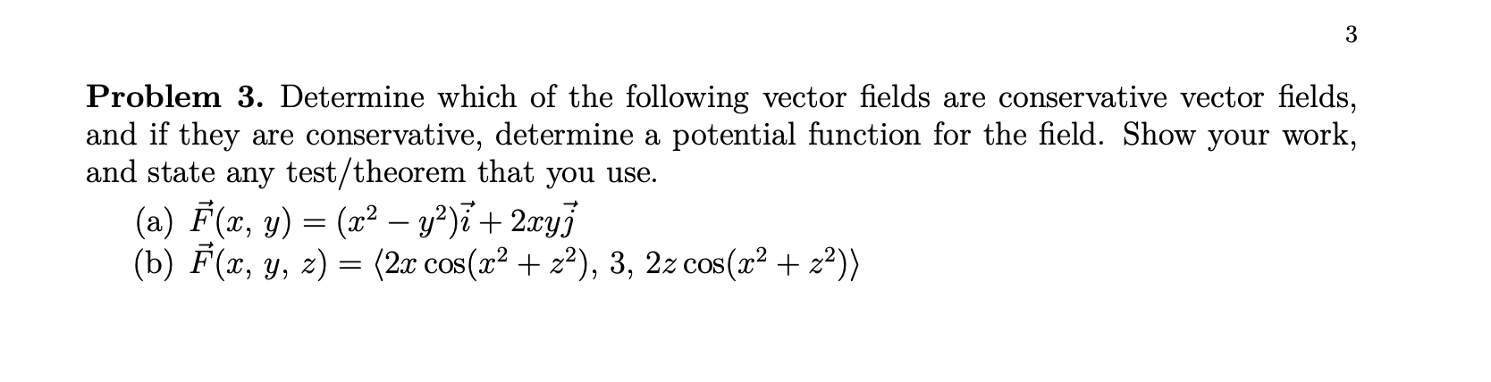 Solved Problem 3 Determine Which Of The Following Vector 5173