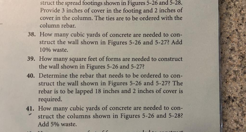 Solved Question 39. How many square feet of forms are needed | Chegg.com