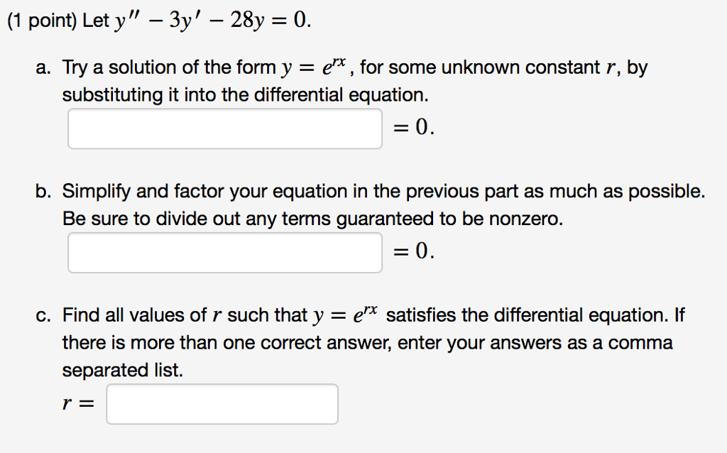 Solved (1 point) Let y Solved (1 point) Let y