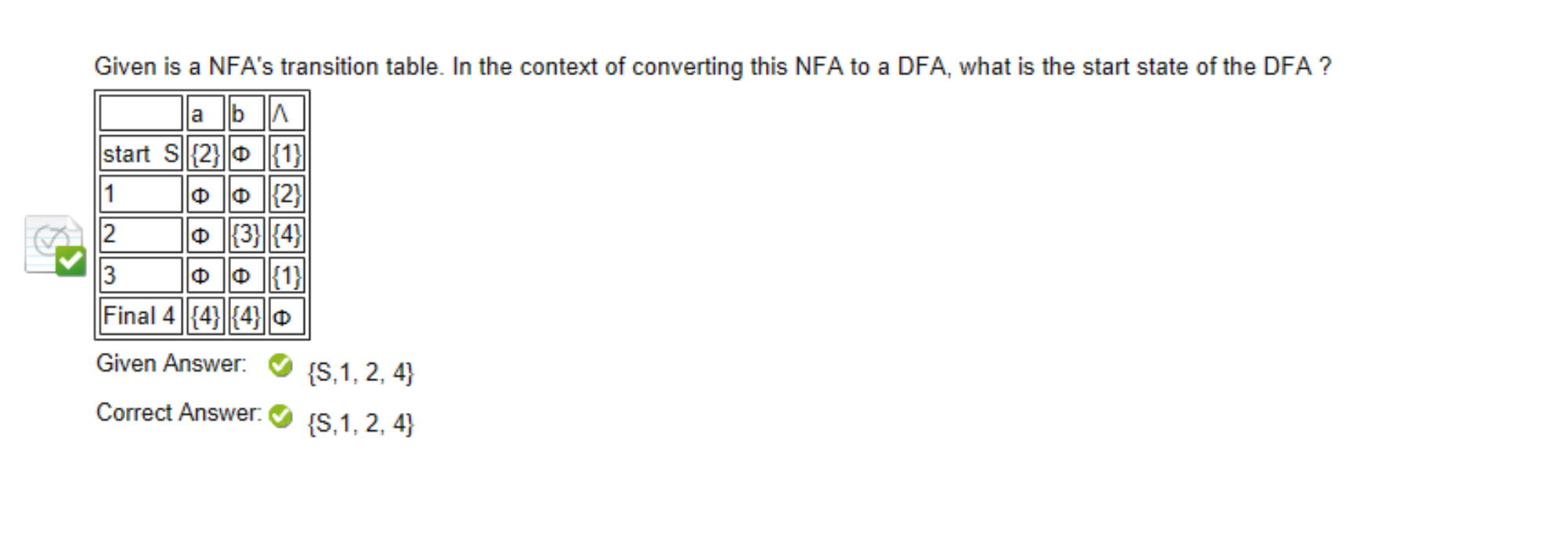Solved Given is a NFA's transition table. In the context of | Chegg.com
