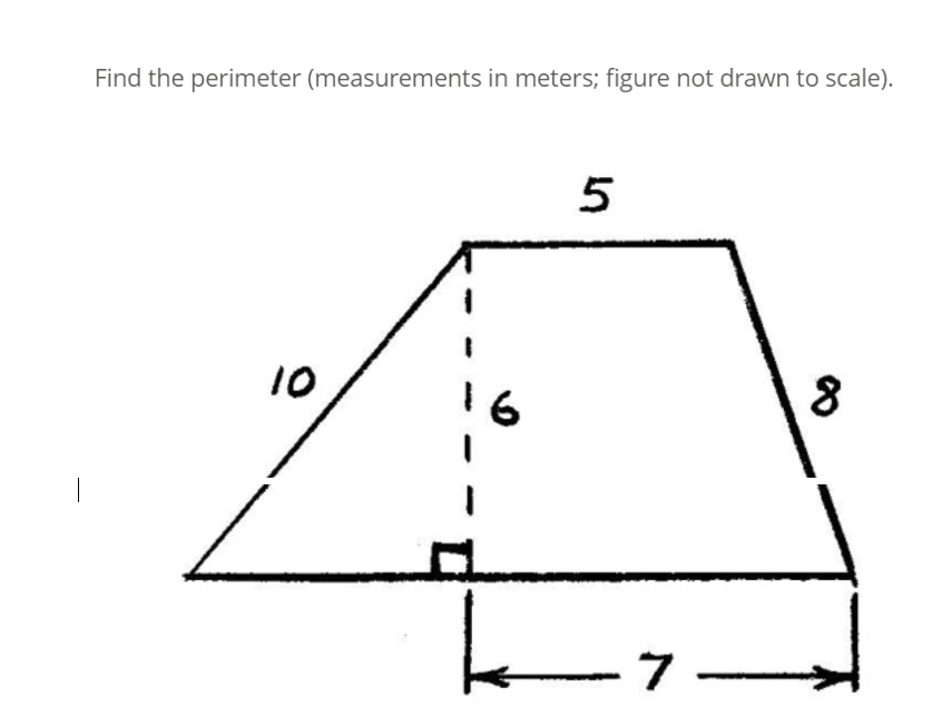 Solved Find the perimeter (measurements in meters; figure | Chegg.com