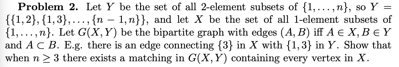 Solved Problem 2. Let Y be the set of all 2 -element subsets | Chegg.com