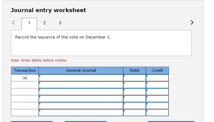 Solved Journal entry worksheet Record the issuance of | Chegg.com
