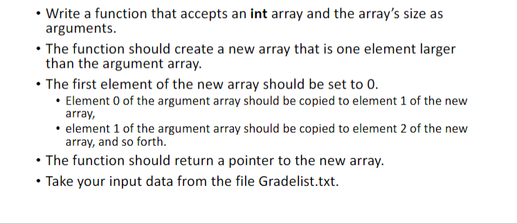 Solved • Write a function that accepts an int array and the | Chegg.com