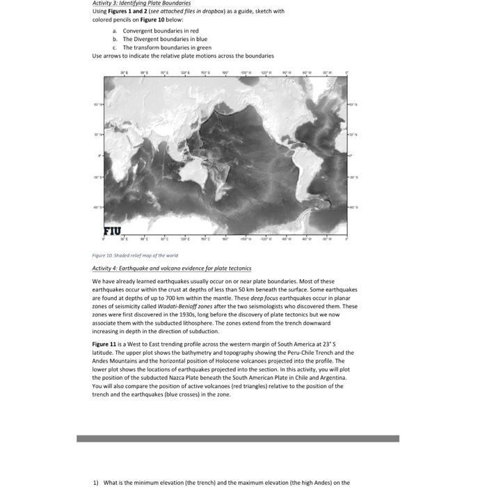 Solved Activity 3: Identifying Plate Boundaries Using | Chegg.com