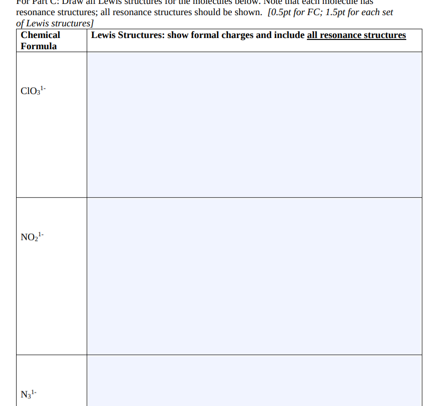 Solved resonance structures; all resonance structures should | Chegg.com