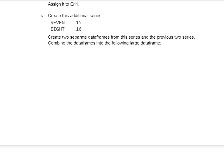 Solved NumPy - Pandas How can I create the last data frame? | Chegg.com