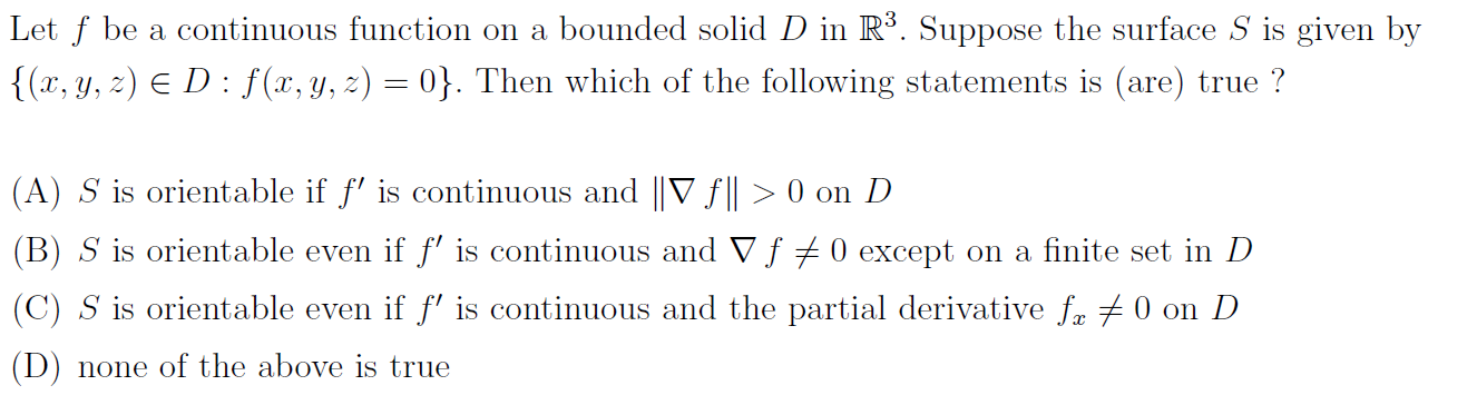 Solved Let f be a continuous function on a bounded solid D | Chegg.com