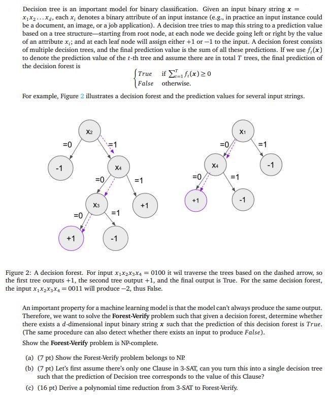 Decision tree is an important model for binary | Chegg.com
