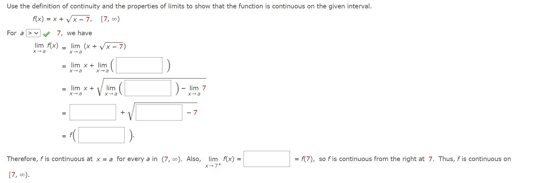 Solved Use the definition of continuity and the properties | Chegg.com