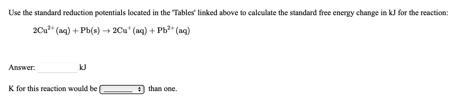 Solved Use the standard reduction potentials located in the | Chegg.com