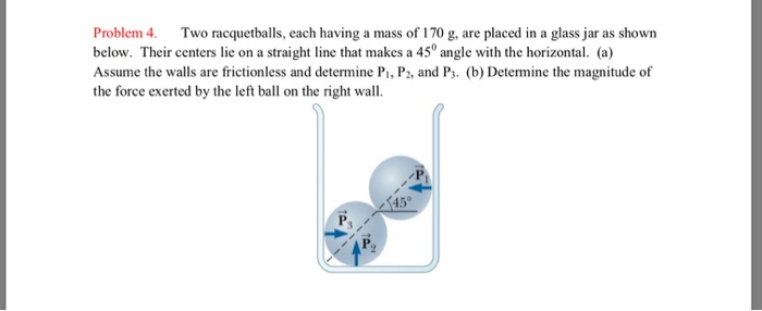 Solved Problem 4. Two racquetballs, each having a mass of | Chegg.com