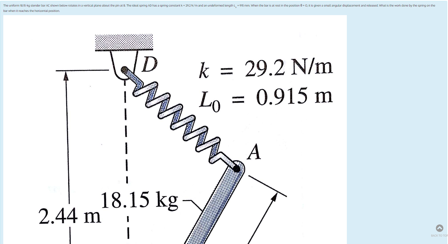 В 0.915 m С Select one: a. 23.78 Joule b. 49.26 | Chegg.com