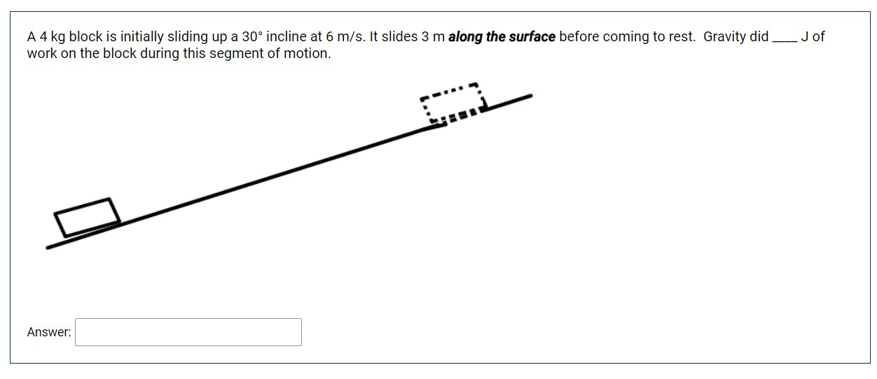 Solved A 4 kg block is initially sliding up a 30∘ incline at | Chegg.com