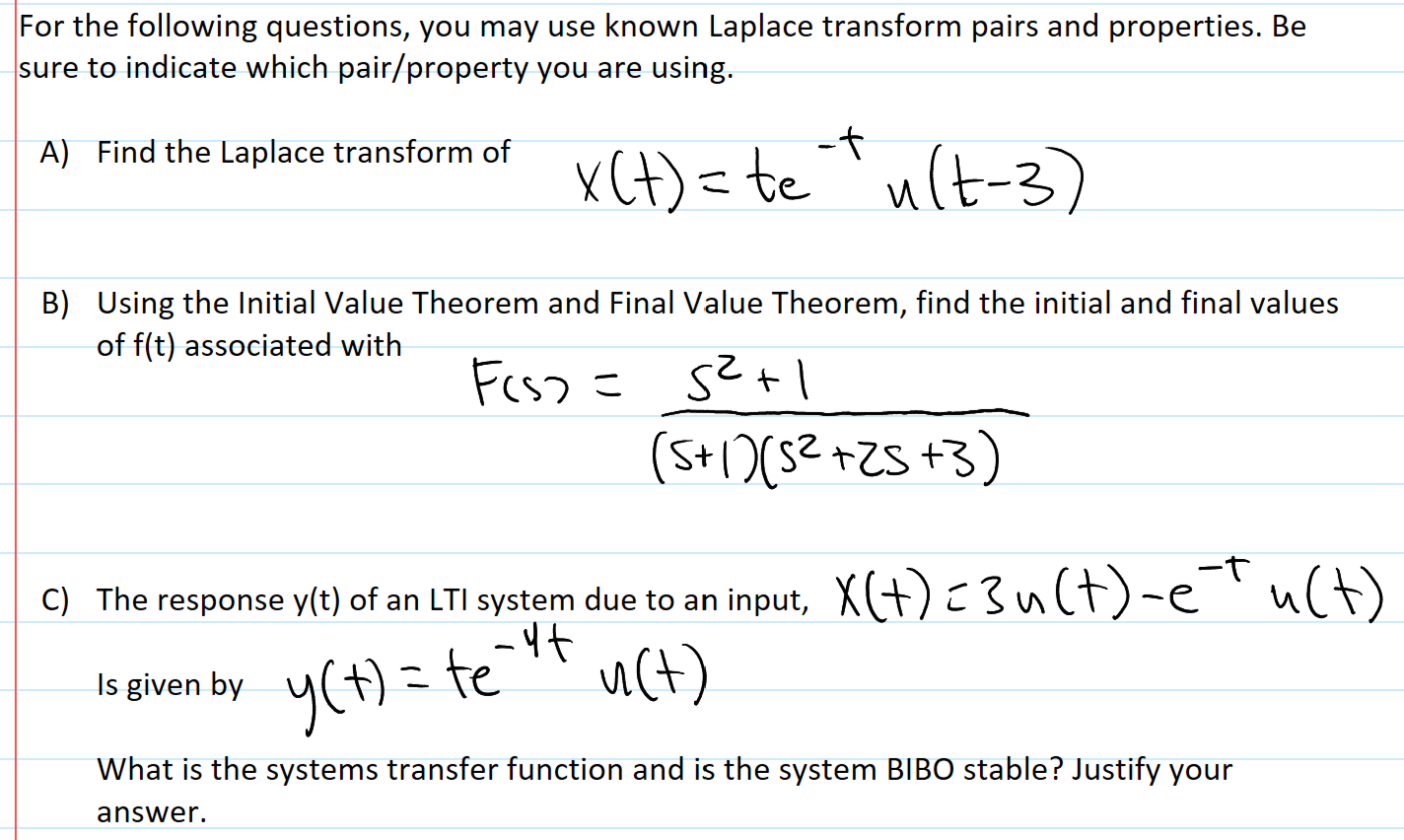 Solved For the following questions, you may use known | Chegg.com