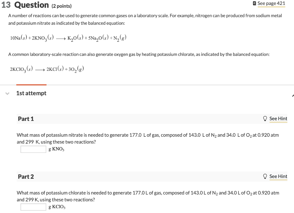 Solved Question (2 points) A number of reactions can be used | Chegg.com