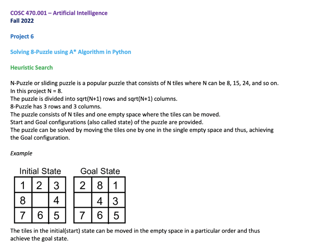 Solved N-Puzzle or sliding puzzle is a popular puzzle that | Chegg.com
