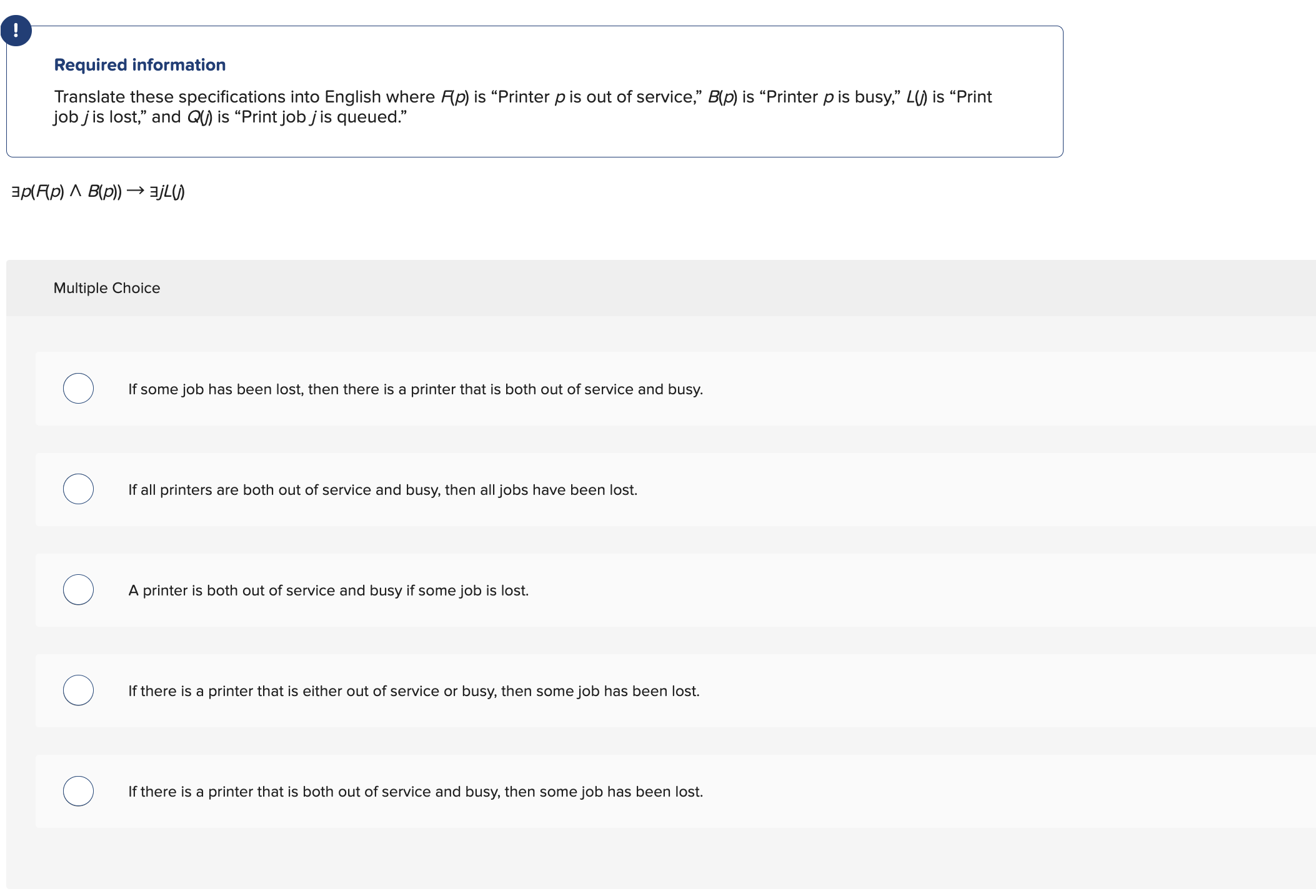 Solved Required informationTranslate these specifications | Chegg.com
