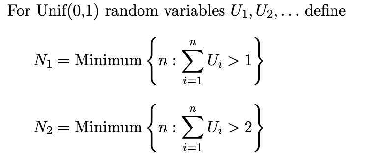 Solved For Unif (0,1) random variables U1,U2,… define | Chegg.com