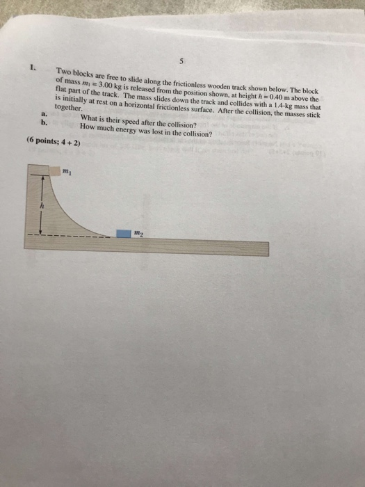 Solved 1. Two blocks are free to slide along the | Chegg.com