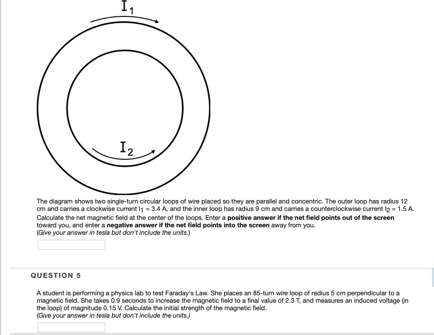 Solved 11 12 The diagram shows two single-turn circular | Chegg.com