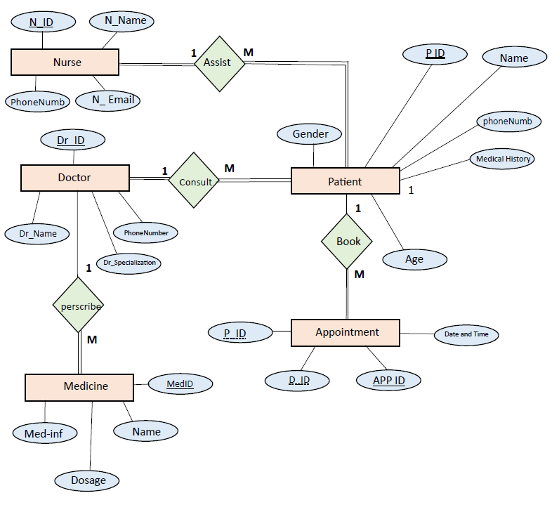 Solved 1- ﻿Convert the ER diagram to relational schema. | Chegg.com