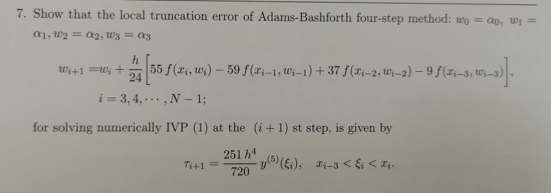 Solved 7. Show that the local truncation error of | Chegg.com