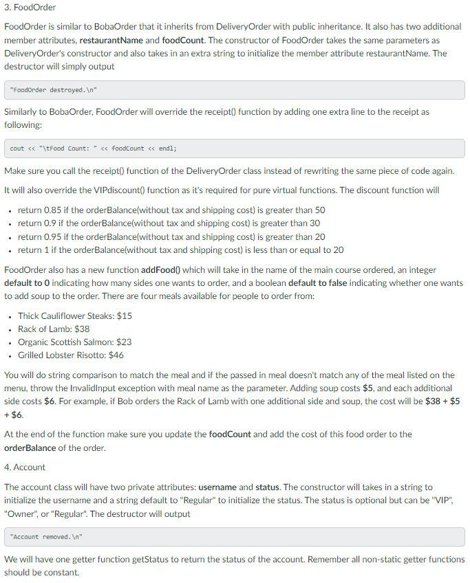 Solved C++ project write : Header | Chegg.com