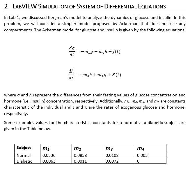 2 LABVIEW SIMULATION OF SYSTEM OF DIFFERENTIAL | Chegg.com